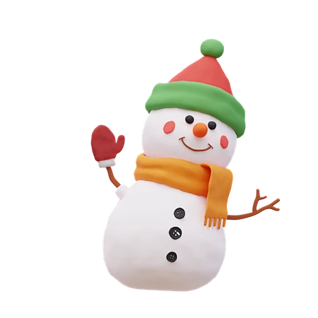 Snowman 3D Illustration-花瓣网