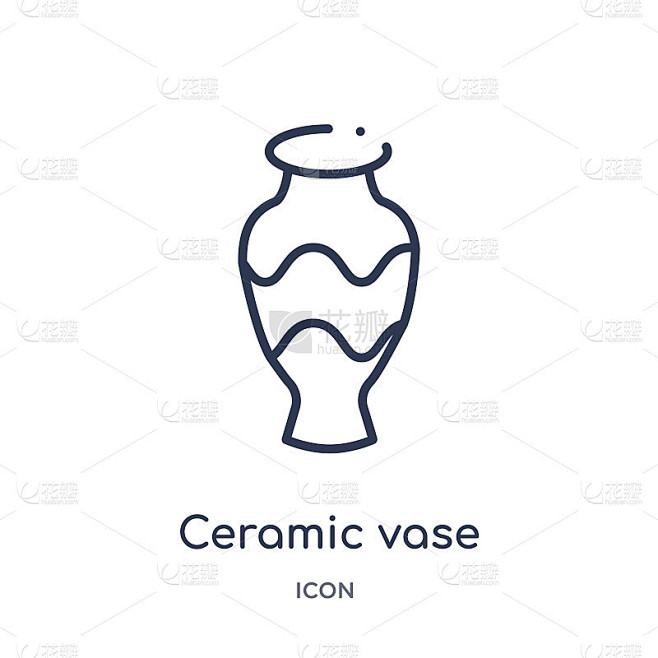 Linear ceramic vase icon from Art outline collecti