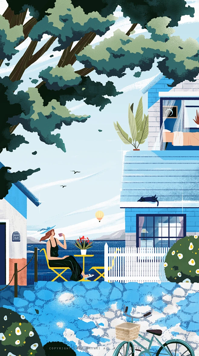 扁平风插画《小房子》3_-KinKi-__插画师作品_涂鸦王国gracg.com-花瓣网