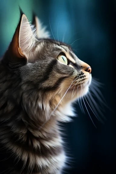photo perfect, sharp clean focus of cat side profile view, micro ...