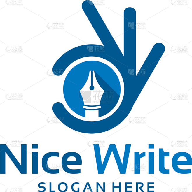 nice write logo with finger template designs