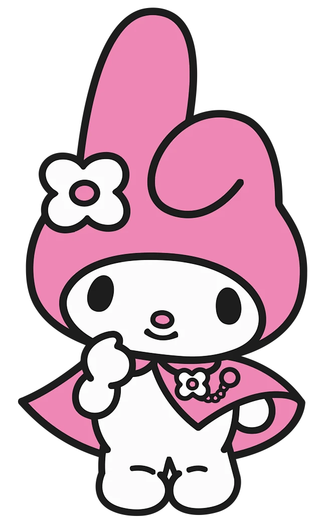 My Melody Hello Kitty Sanrio Kuromi Character Png_vectorized-花瓣网