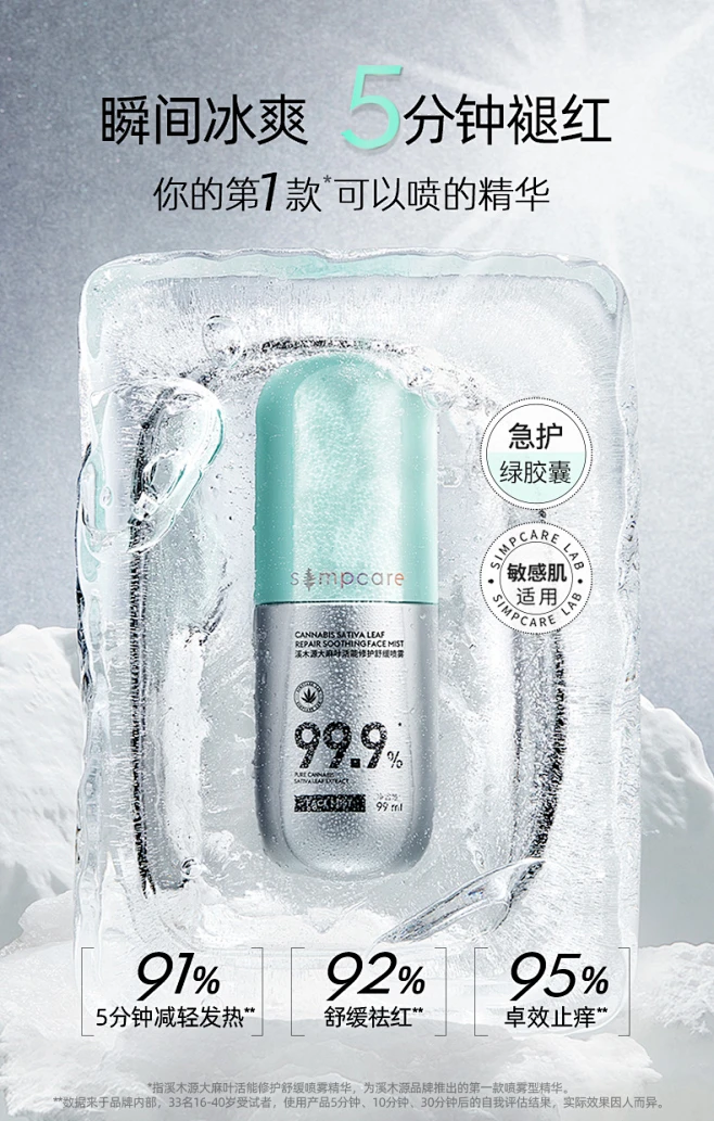 溪木源CBD大麻叶精萃敏感肌褪红补水修护舒缓喷雾精华-tmall.com天猫-花瓣网