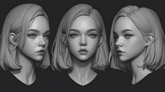 +350 Female Head Sculpt References(4k)-花瓣网