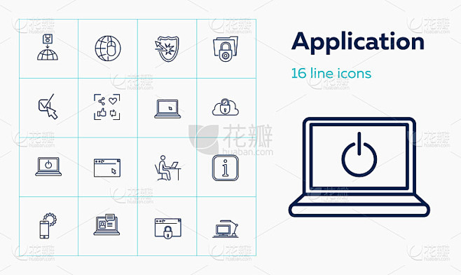 Application line icon set