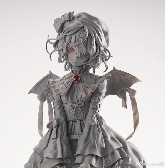 东方project 蕾米莉亚gk手办终于完成了 原画出自神仙太太 @YOGISYA 会在#wf2021上海# 贩售未上色白模，之后会更新具体 ...