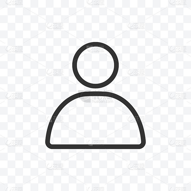 轮廓profile用户或头像图标矢量插图孤立在透明的背景。