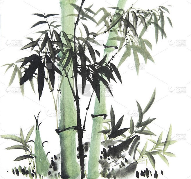 竹水墨画
