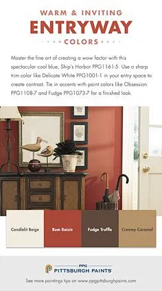 Warm & Inviting Paint Colors for Entryways! Make a bold entrance with a ...