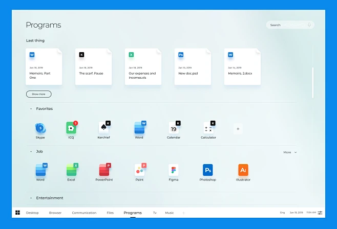 windows 11 GUI concept .fig素材下载 - 豆皮儿UI-花瓣网