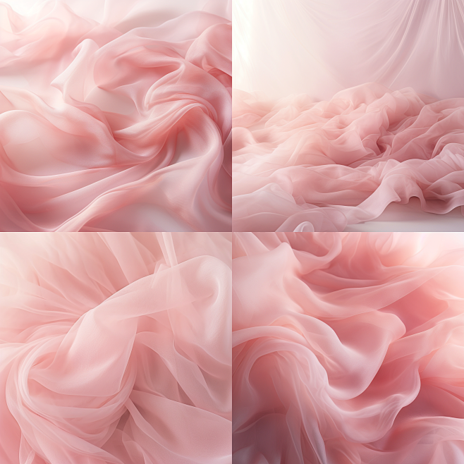 0 (2)粉色丝绸透明面料