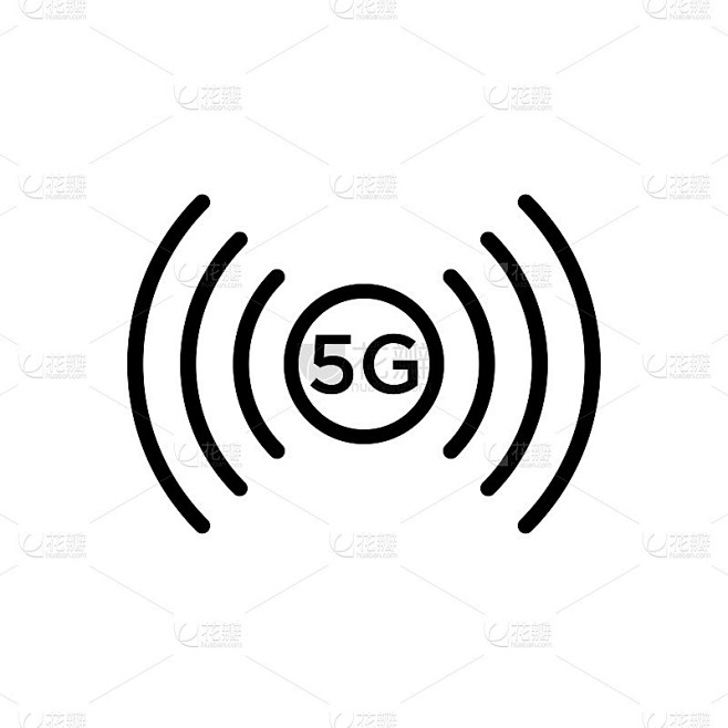 5G信号图标平面矢量模板设计潮流