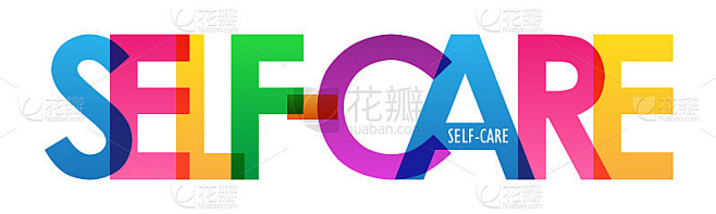 SELF-CARE colorful typography banner
