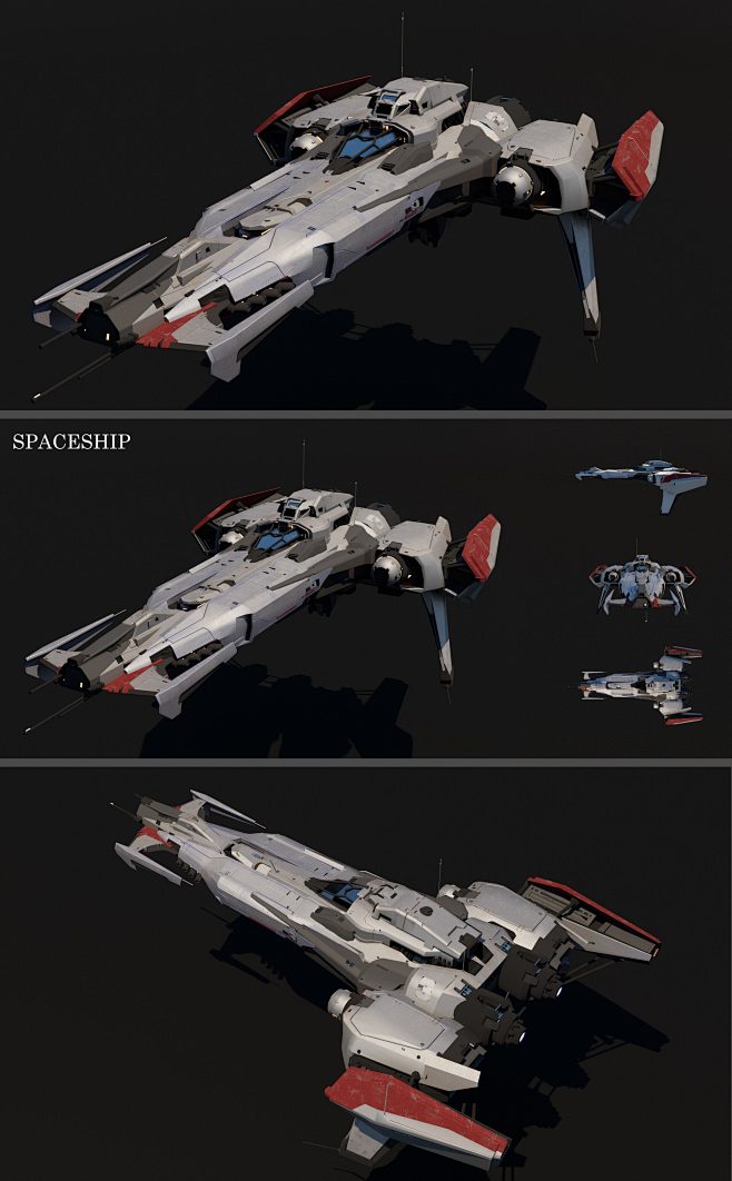 异象-然年糕blender概念设计网络班（载具和机甲类）往期同学作业-黄金画集-微元素 - Element3ds.com!