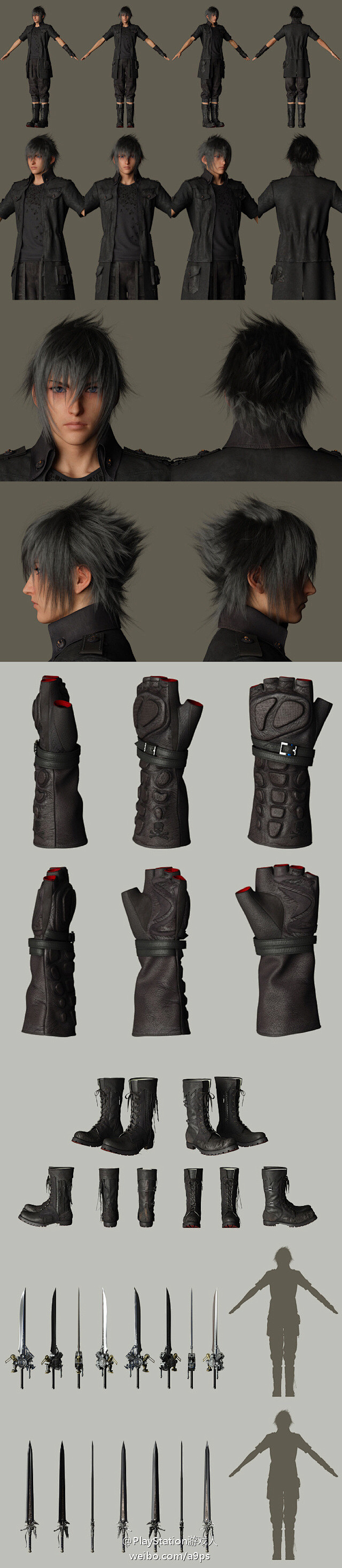 最终幻想15官方人物设定，包括人物发型服... 来自PlayStation游戏人 - 微博
