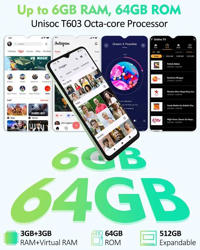 Unlocked Cell Phone Canada, Ulefone Note 19 (6+64GB) Smartphone, Android 14 Go, Octa-core, 6.56 ...