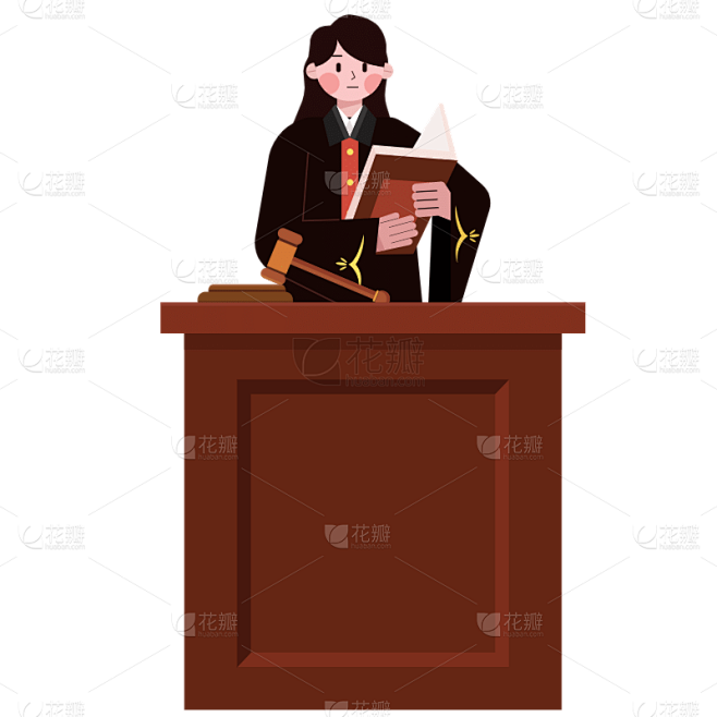 扁平-法官职业形象元素-SVG2