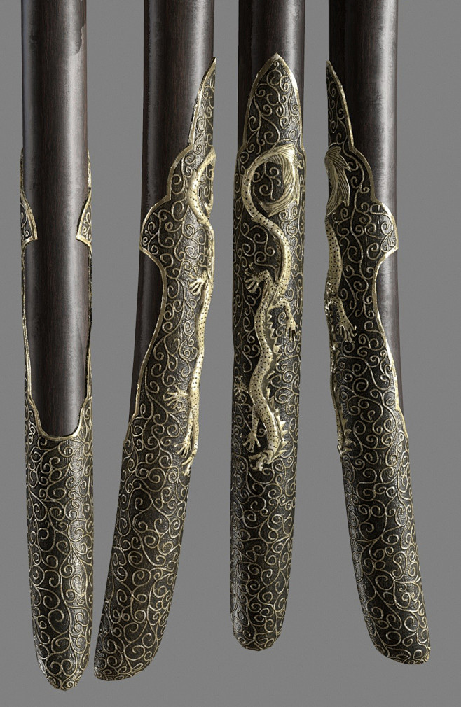 Long sword scabbard, turn.