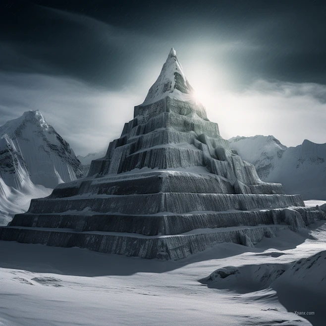 AI绘画_Prompts_johlanh_snow_pyramid_in_antarctica_with_temples_and_alien ...
