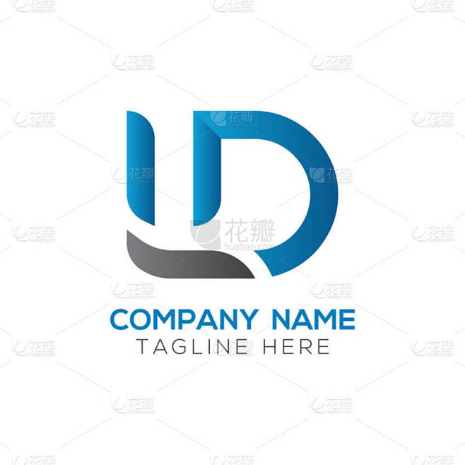 初始LD字母业务标志设计向量模板.摘要字母LD标志设计
