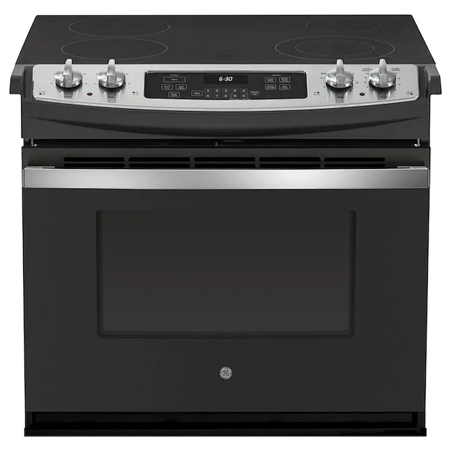 GE JD630STSS 30-in Glass Top 4 burners 4.4-cu ft Drop-In Electric Range ...