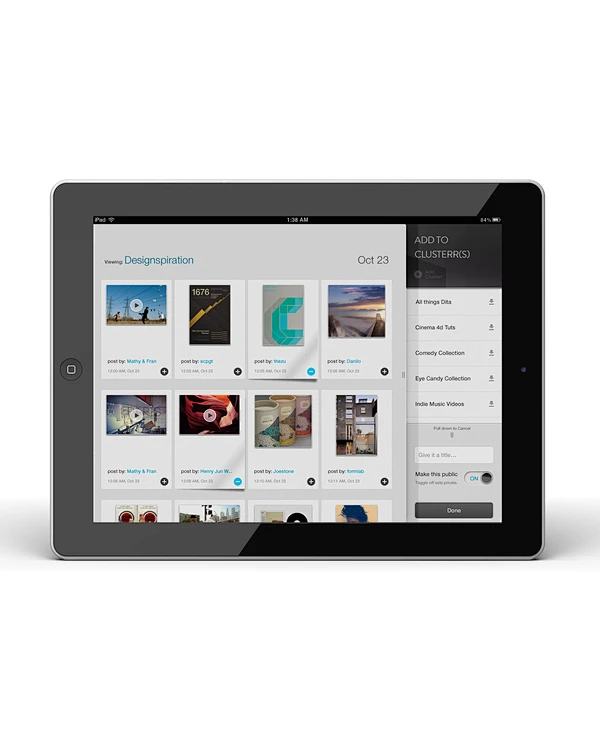 Clusterr iPad平板电脑应用界面设计 - 手机界面设计,手机UI设计,手机图标设计,UI设计教程 - GUImobile莫贝网-花瓣网