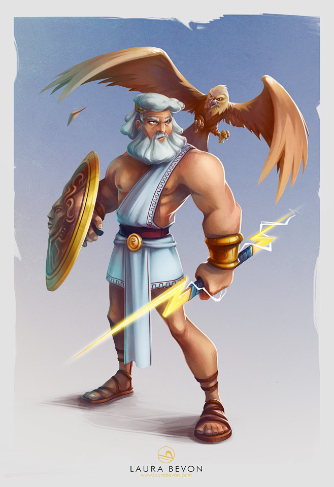 Zeus, Laura Bevon : Just a little something to train my cartoony ...