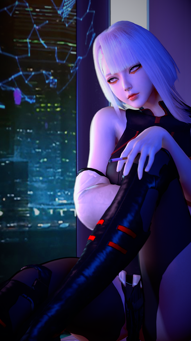 VAM,Virt_A_Mate游戏人物作品十九 - 赛博朋克2077 - 边缘行者 - 露西Lucy （模仿二）-原创3D角色/装备-微元素 - Element3ds.com!