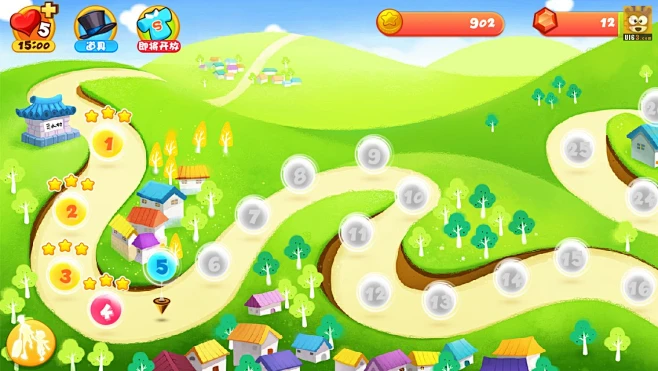 Q版关卡地图原画Q版关卡路线图来自cgbook.cn (1914)-花瓣网