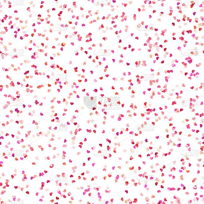 Valentines day seamless pattern with red, pink, pa素材-花瓣网