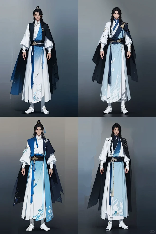 ai绘画-男女套装-花瓣网