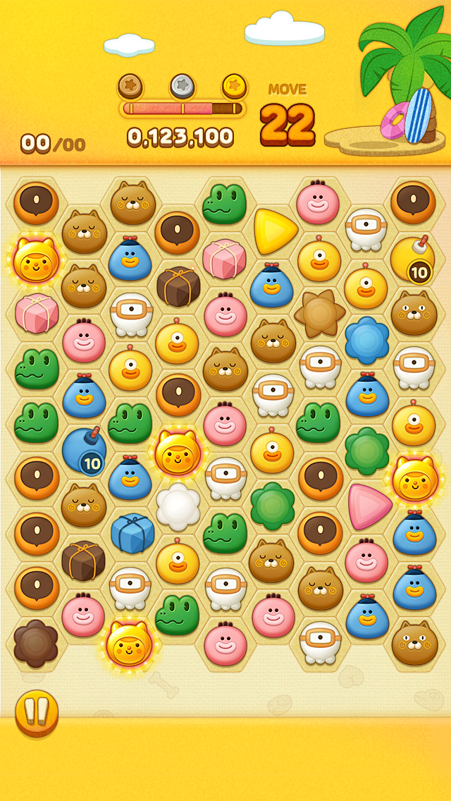 mobile game splash screen, puzzle block UI : momo ip