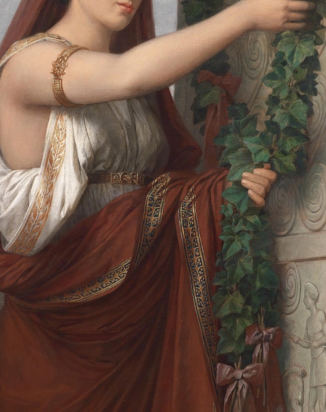Carl Friedrich Deckler (1838–1918) Vestalin mit Efeugirlande Oil on ...