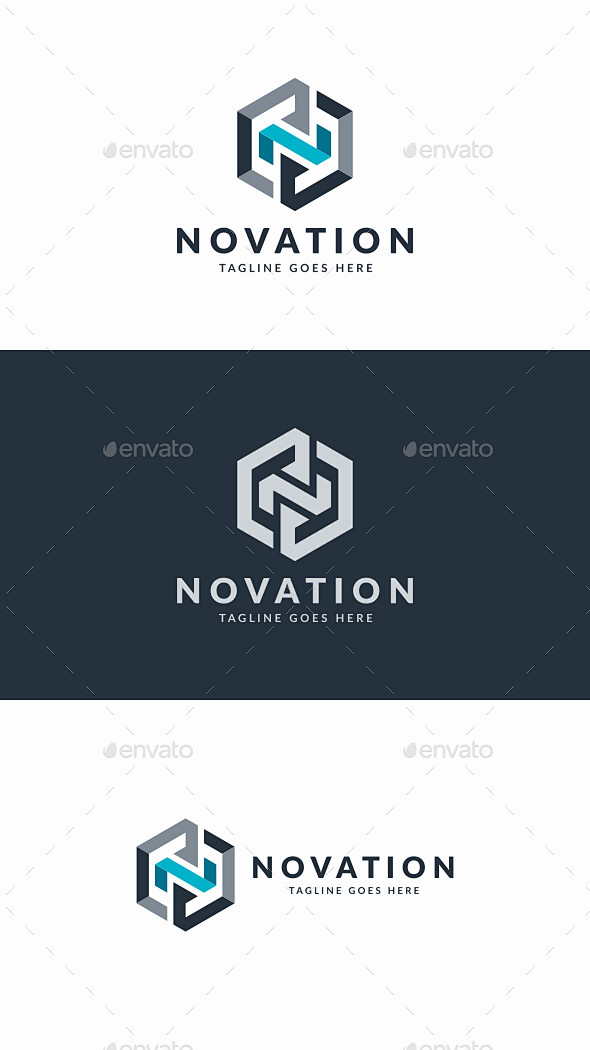 六角N信标志——抽象标志模板Hexagon N Letter Logo - Abstract Logo Templates文摘、商业、通信 ...