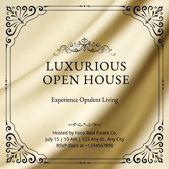 Real Estate Luxurious Open House Invitation Letter素材-花瓣网
