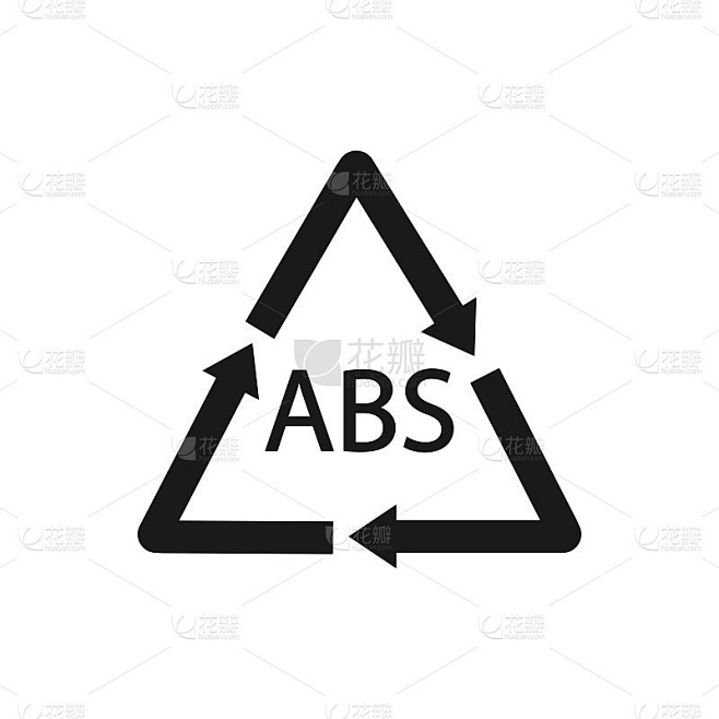 塑料回收符号ABS 9矢量图标。塑料回收代号为ABS。