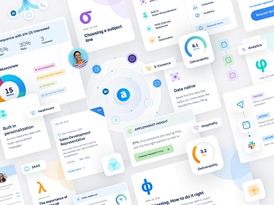 UI Elements ui elements webdesign saas automation prospects ui kit blue ...