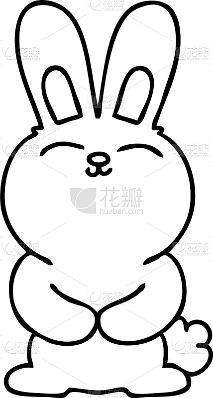 奇异的,兔子,卡通,线条画,可爱的,性格,图像,矢量,动物,艺术品