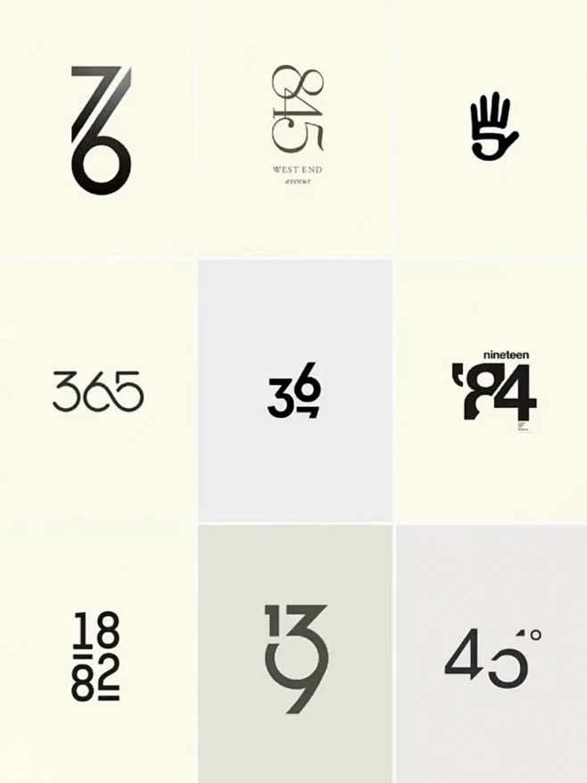 数字logo设计，正负形设计