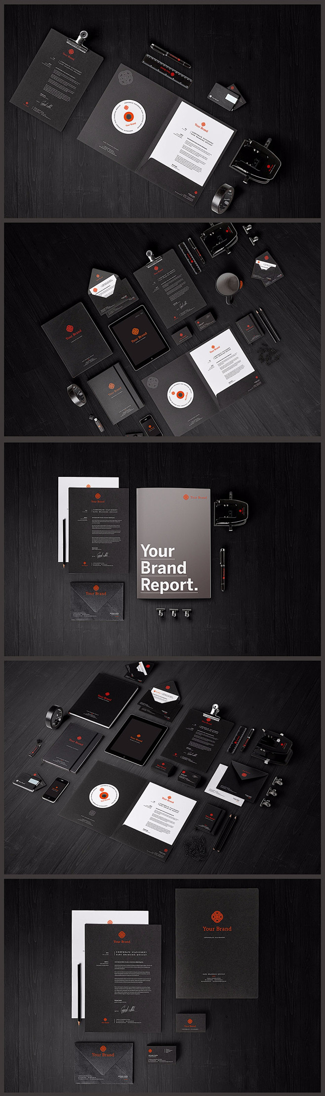 精美 黑色系 VI 展示样机 样机 vi psd psd智能 logo 模