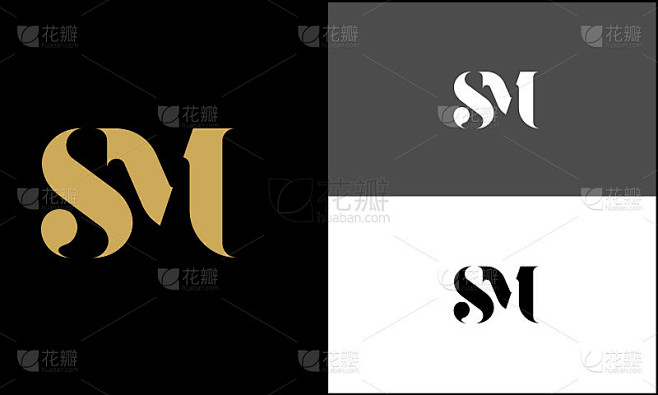 SM,MS抽象字母标志组合