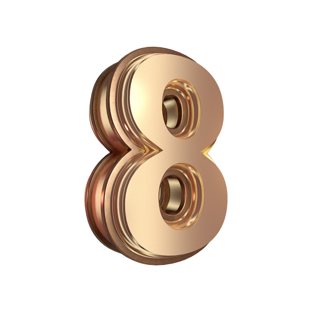 Gold_3D_number_8