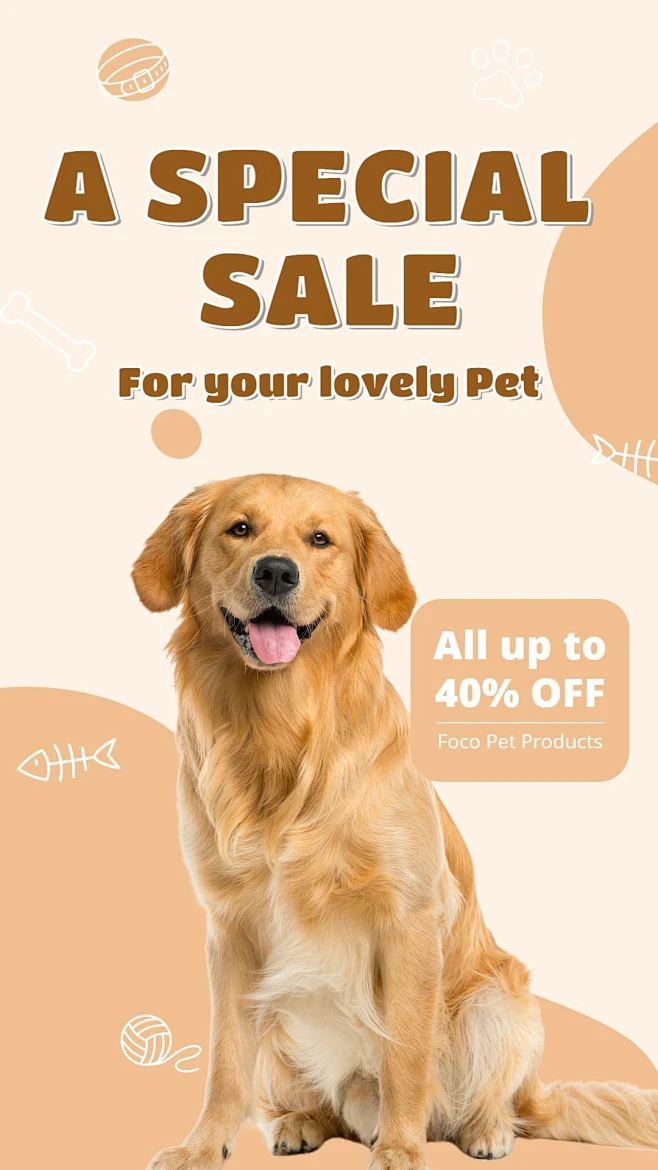 Fishbone Element Simple Style Pet Product Supplies Sale Promo Ecommerce ...