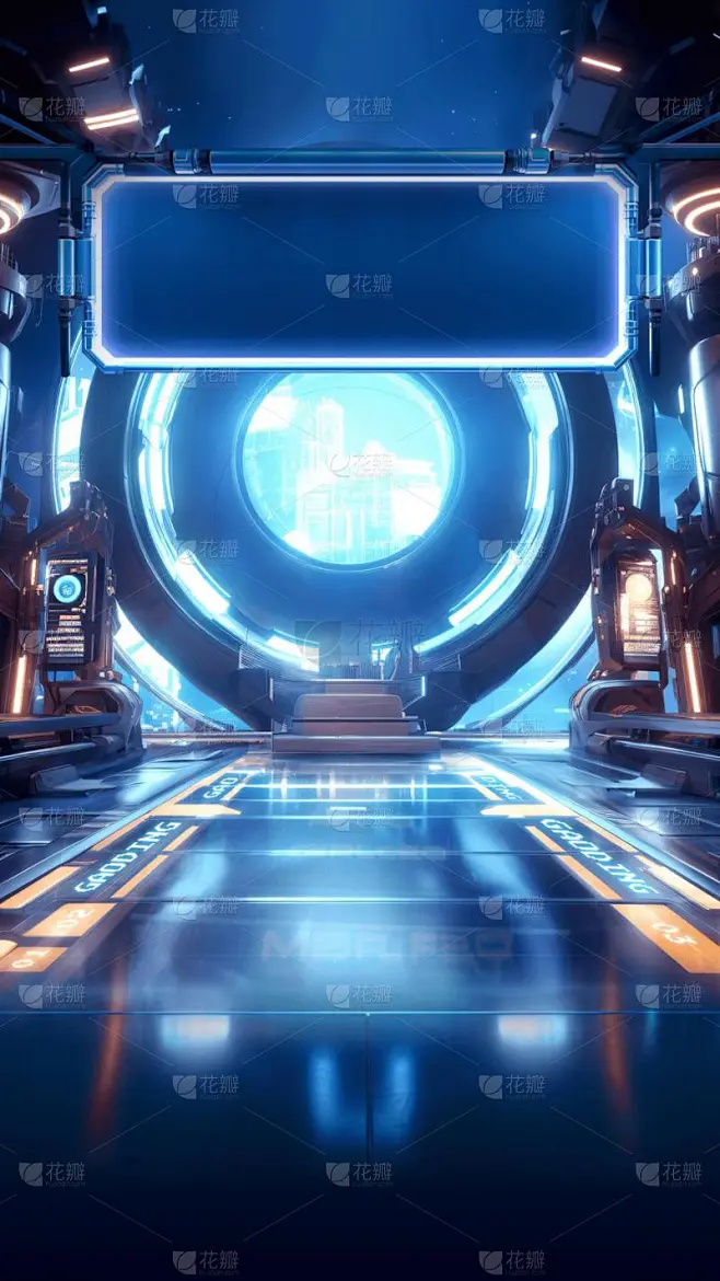 双十一双11电商促销活动3D立体C4D科技风产品背景素材-花瓣网