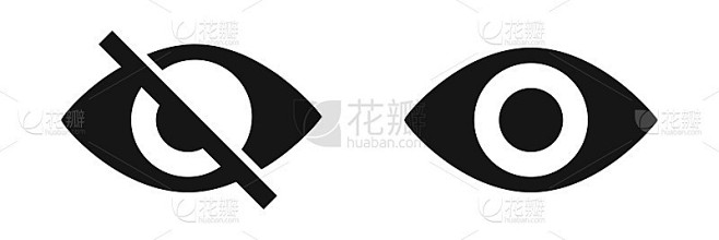 眼睛矢量图标。看得见和看不见的符号。不要看图标。