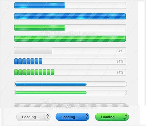 18个免费高品质PSD加载进度条素材 | Jackchen Design 1984-花瓣网