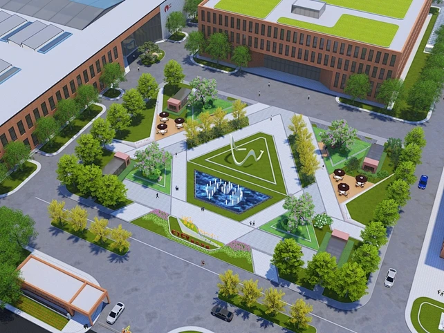 现代办公区广场景观-花瓣网