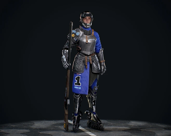 Roller Jousting, Real-time character (Concept by: Johnson Ting)-花瓣网