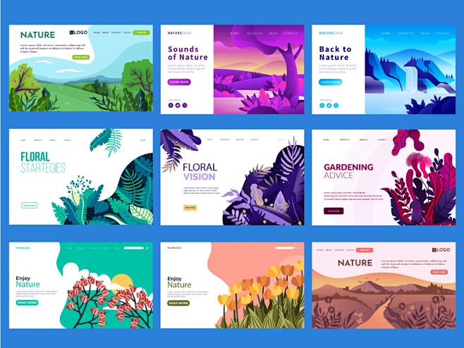 大自然主题矢量插画 2 .ai素材下载 - 豆皮儿图片_插画风格图片素材-花瓣网