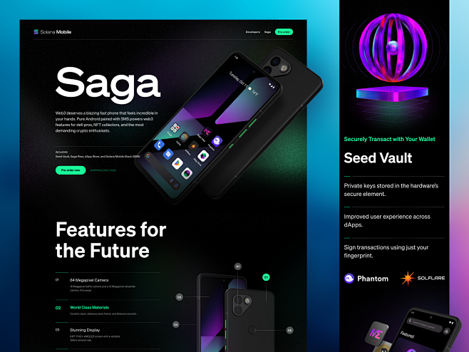 Saga Phone crypto cryptocurrency design graphic design interface ...